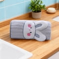 Bunny Stuffed Animal White Gray Spotted Rabbit Hood Towel, Fluffy Pink ...