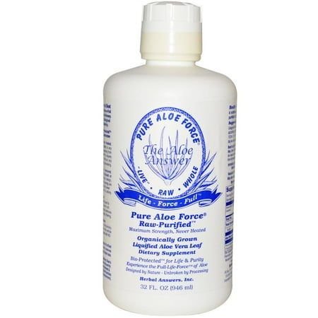 Herbal Answers Pure Aloe Force, Liquified Aloe Vera Leaf, 32 fl oz (946 ...