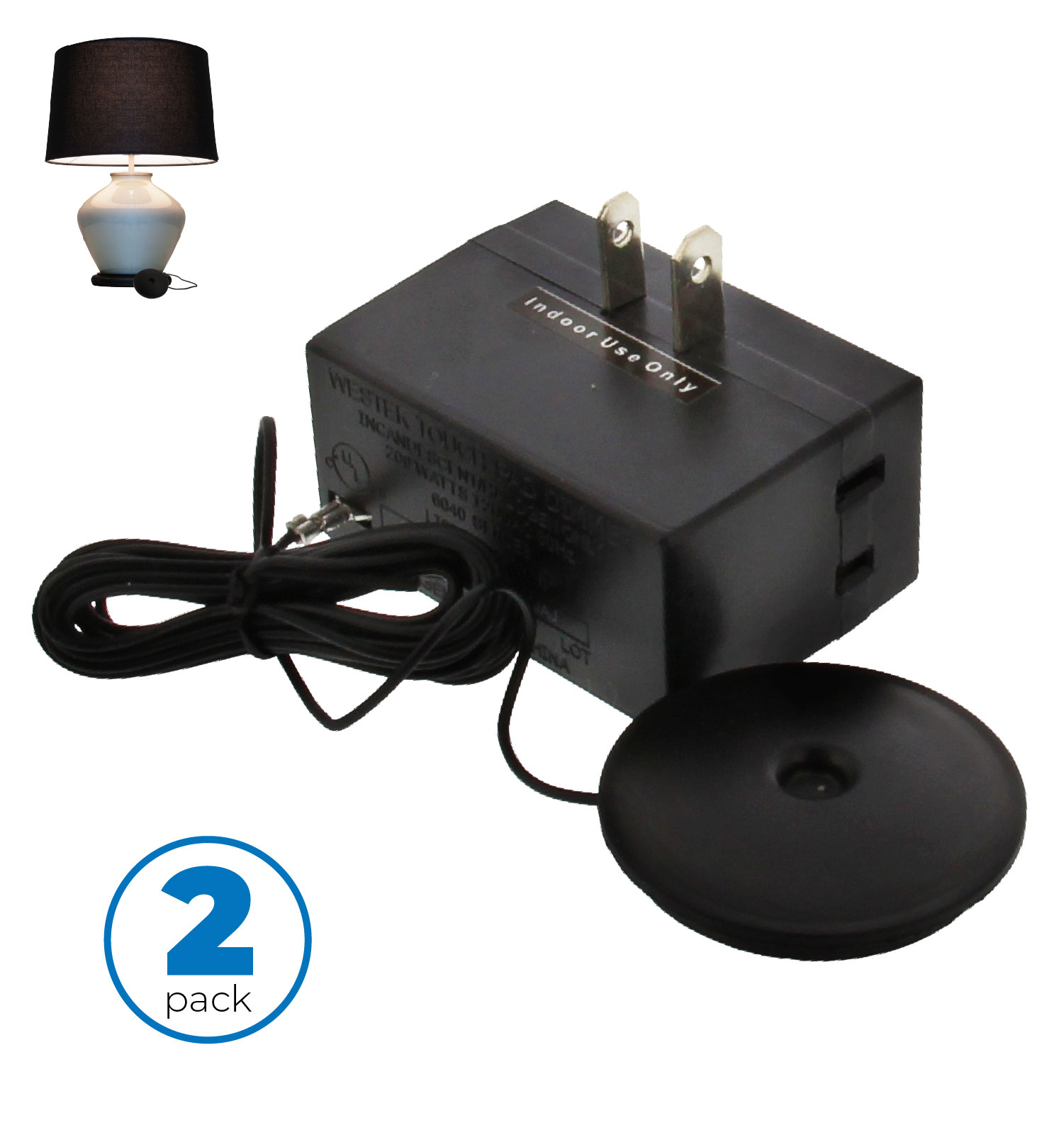 Westek 6043BC 200W 3-Level Touch Pad Dimmer - Black - 2 Pack - Walmart.com