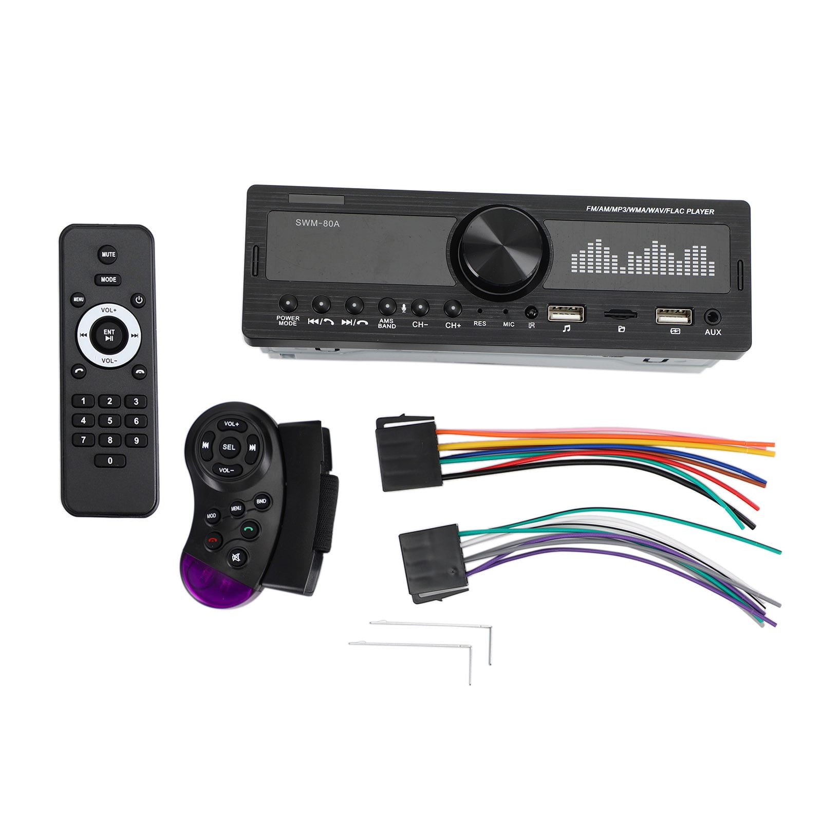1 DIN Car Stereo Radio Remote Control Car MP3 Multimedia Player SWM-80A ...