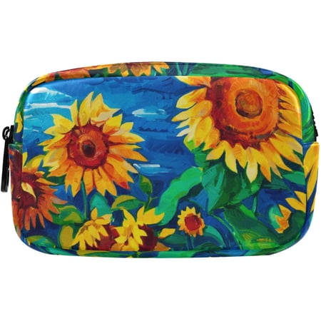 Sunflower Pencil Pouch Cute Stationary Pencil Box Floral Big Capacity ...