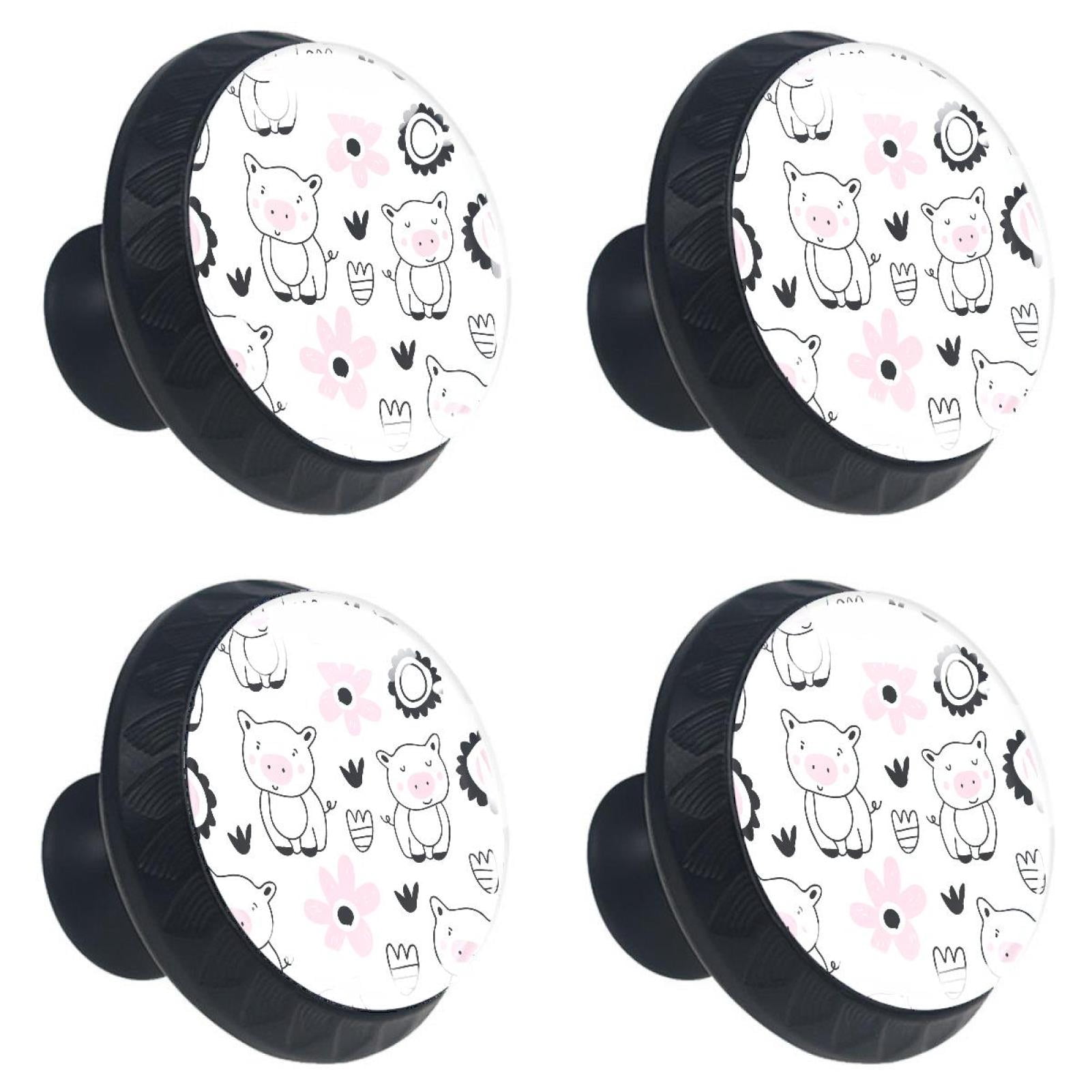 4 Pcs Pig and Flower Knobs for Kitchen Cabinet Cupboard Dresser ...