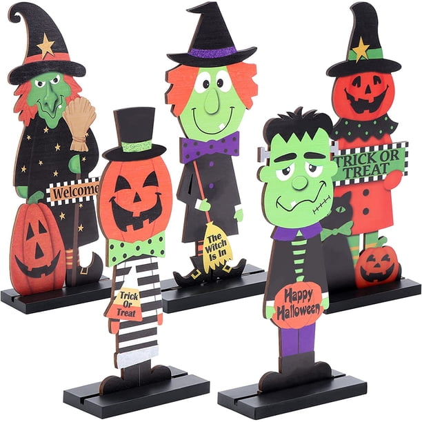 Wooden Halloween Sign 5 Pieces Halloween Party Table Decorations 5 ...