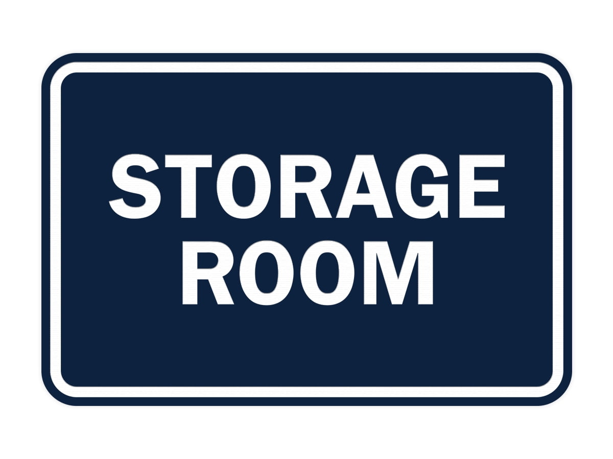 Classic Framed Storage Room Sign (Navy Blue / White) - Large - Walmart.com
