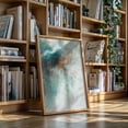 Abstract Teal And Rust Cloud Wall Art With Soft Brush Texture For ...
