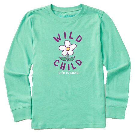 Life is Good. Kids Wild Child Flower LS Crusher Tee, Spearmint Green ...