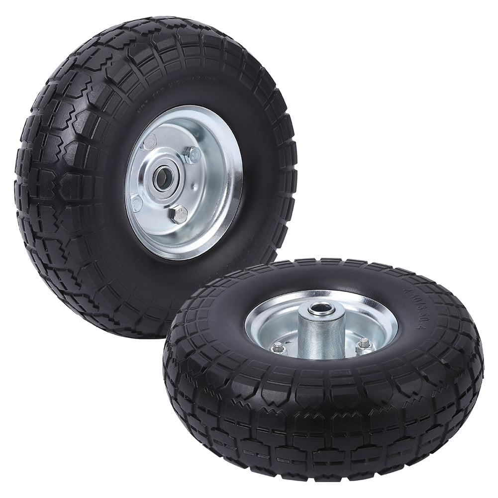 10" Flat Free Tires, 4.10/3.50-4 Air Less Tires Wheels with 5/8 ...