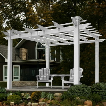 Vita 12' x 12' Freemont White Vinyl Pergola, VA42044 - Walmart.com