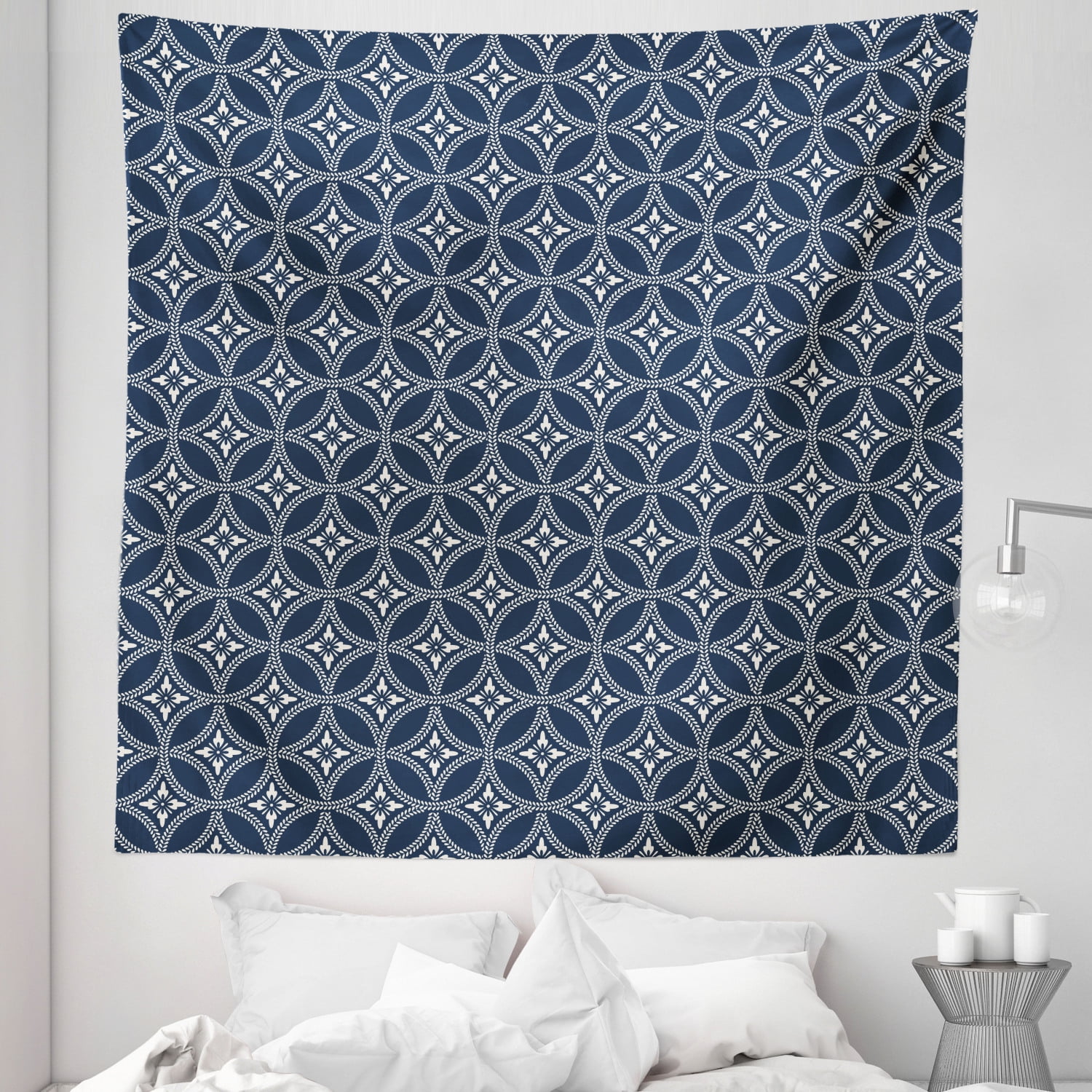 Geometric Tapestry, Inspired Floral Design Interlocking Circles Pattern ...