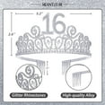 MEANT2TOBE - Meant2Be Sweet 16 Glitter Sash & Rhinestone Silver Tiara Set - Walmart.com