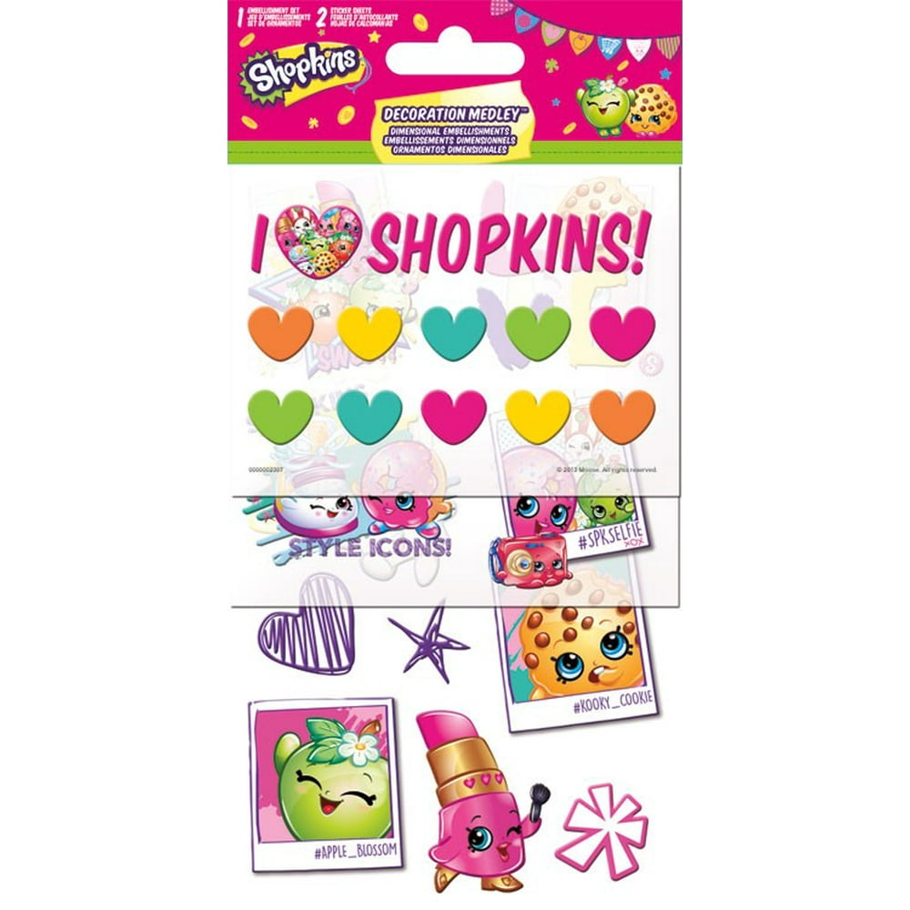 Sticker Decoration Medley - Shopkins Games Toys Set Pack sc5054 ...