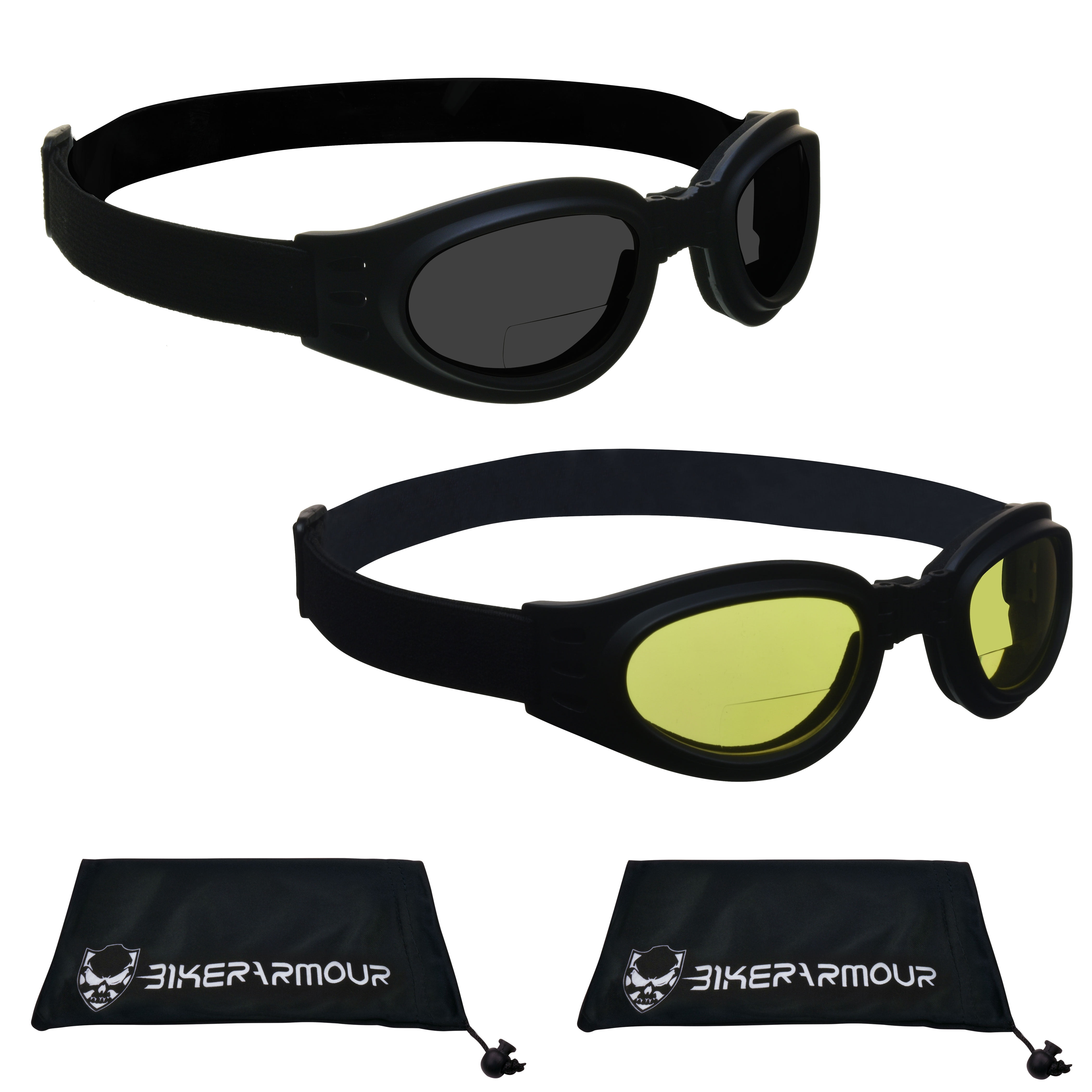 Bikershades Motorcycle BIFOCAL Reader Sunglass Foldup Safety Goggles ...