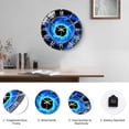 Toughened Glass Wall Clock with Abstract Cosmic Art Silent Movement ...