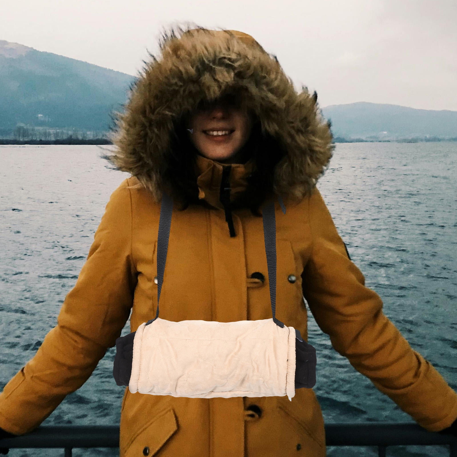 Click here for Oulii Stylish Khaki Hand Warmer Muff Cloth Pouch S... prices