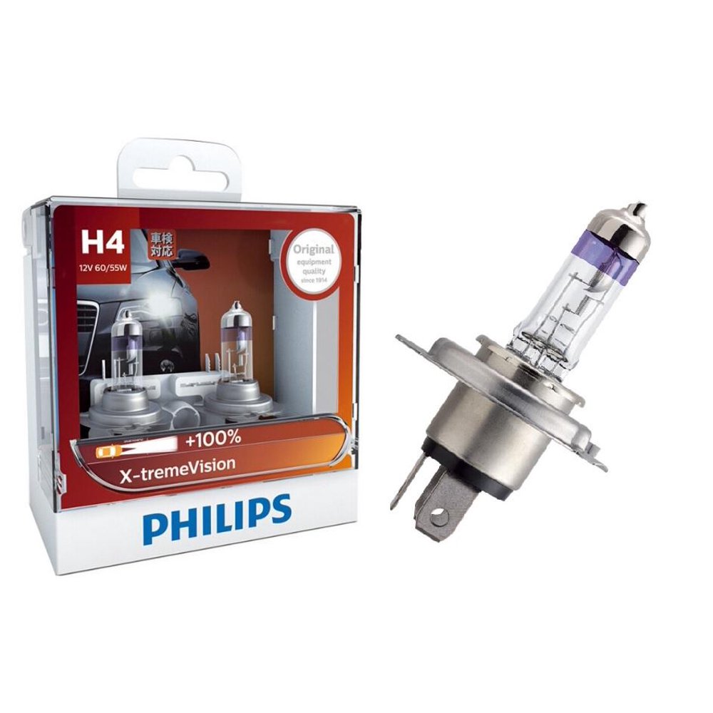 Philips H4 12342 XV 12V 60/55W P43t-38 X-tremeVision Upgrade Bulbs with ...