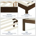 Queen Solid Wood Platform Bed Frame with Headboard, Quiet Design, No ...