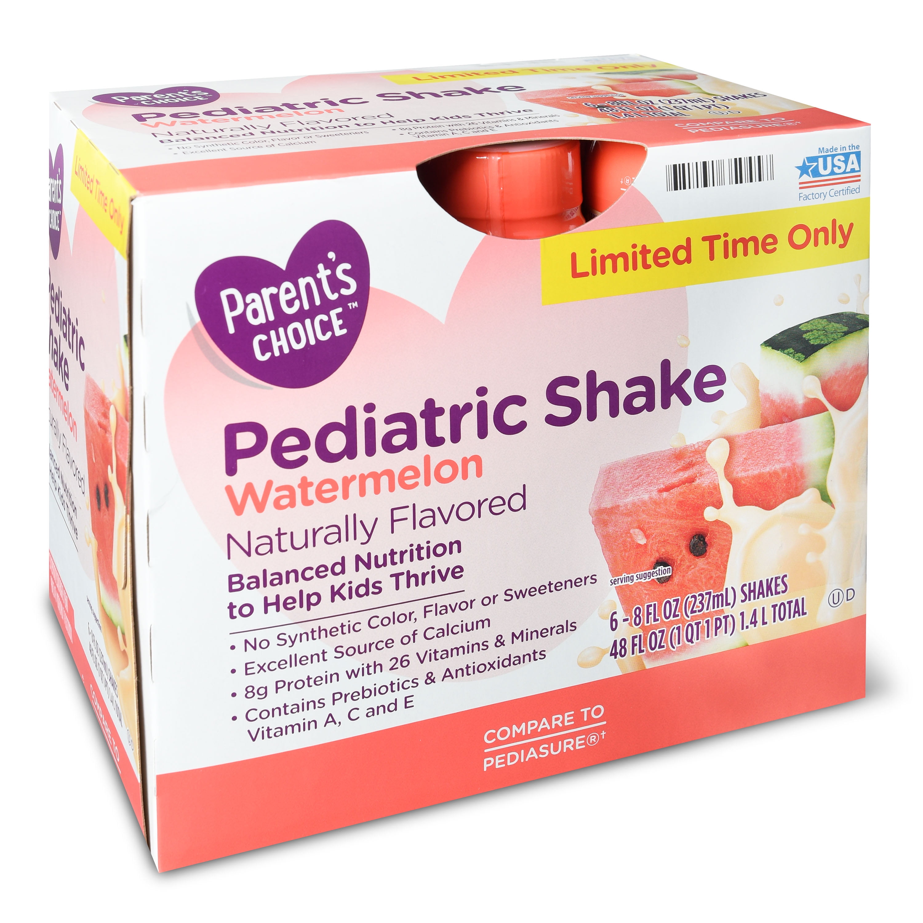 Parent's Choice Watermelon Pediatric Shake, 8 fl oz, 6 Count – BrickSeek