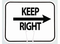Cortina 03-550-AKRW Cone Sign Keep Right w/Arrow (black on white ...