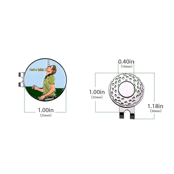Lolmot Creative Golf Ball Position Marker Cap Clip, 25mm Metal Coin ...
