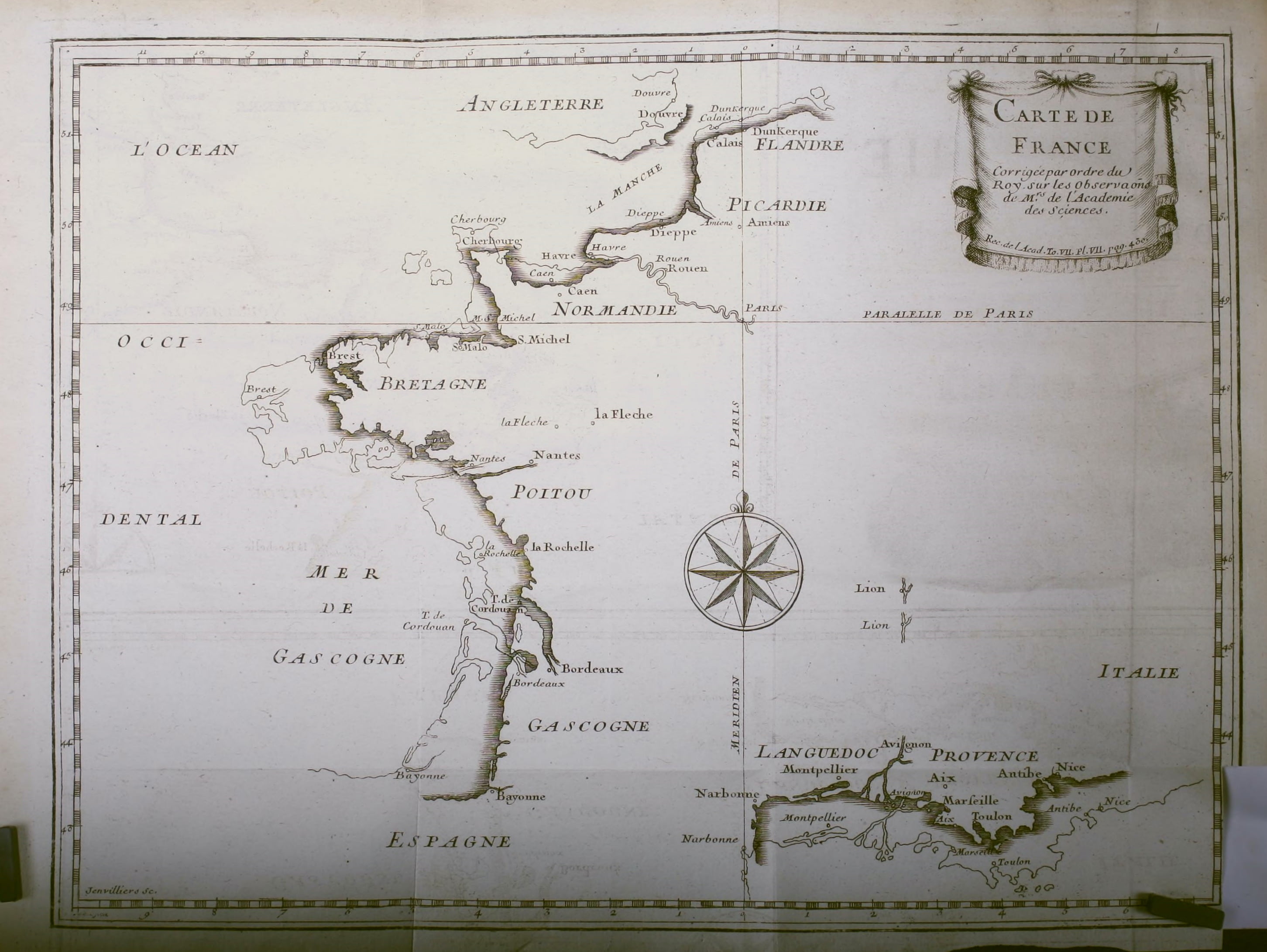 24x36 gallery poster, Map of France presented in 1684 - Walmart.com
