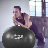 Reebok 75cm PVC Exercise Ball with Hand Pump, Black, for Yoga, Pilates ...