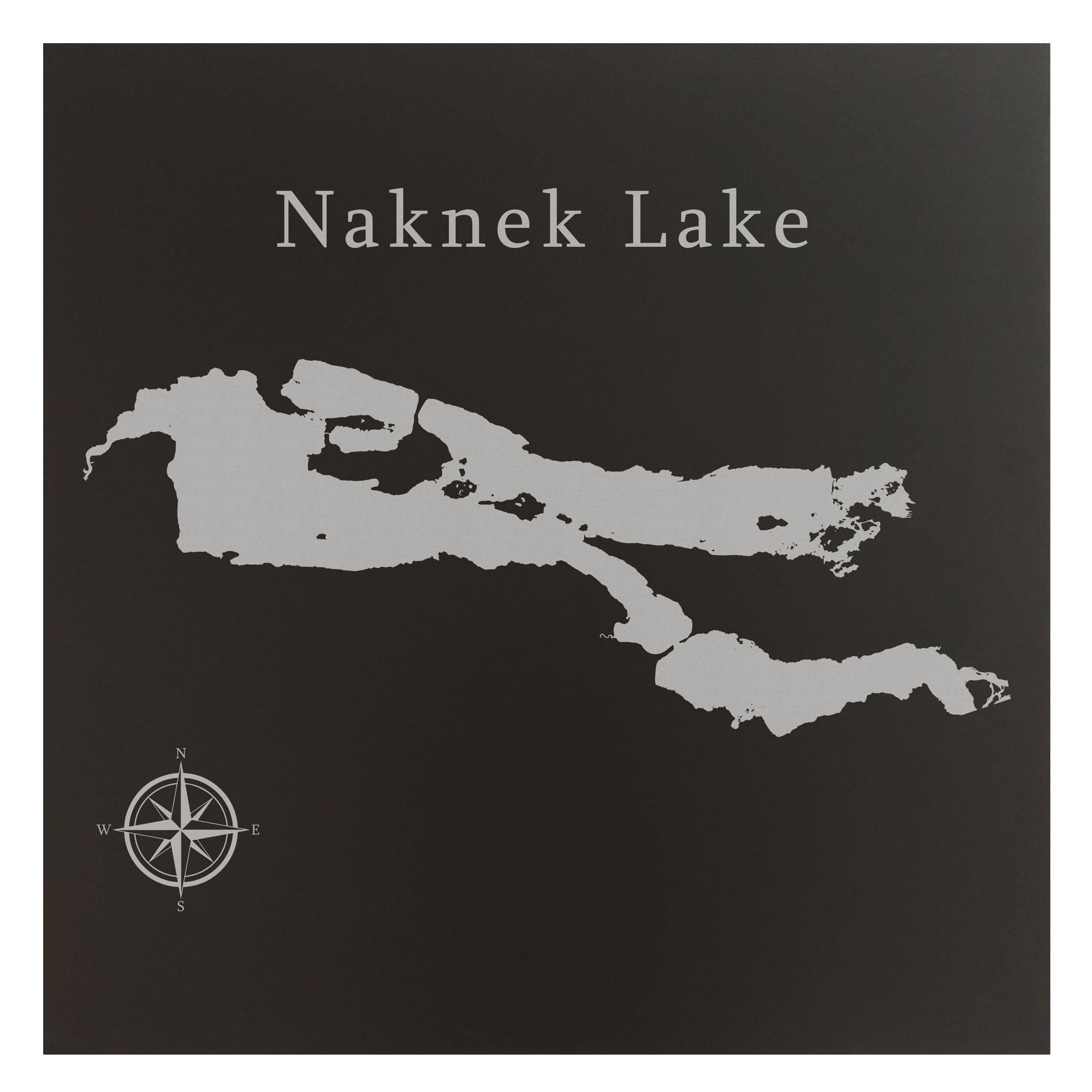 Naknek Lake Map 12x12" Black Metal Wall Art Office Decor Gift Engraved ...