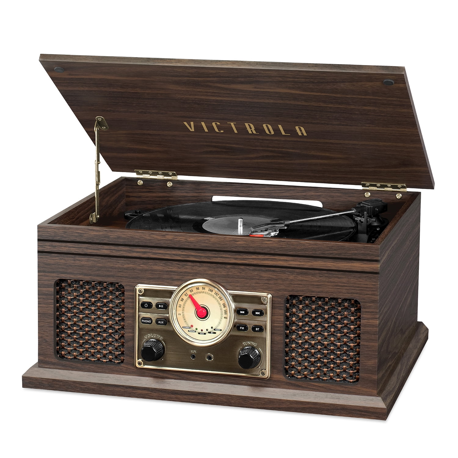 Victrola 4-in-1 Nostalgic Bluetooth Record Player with 3-Speed Record ...