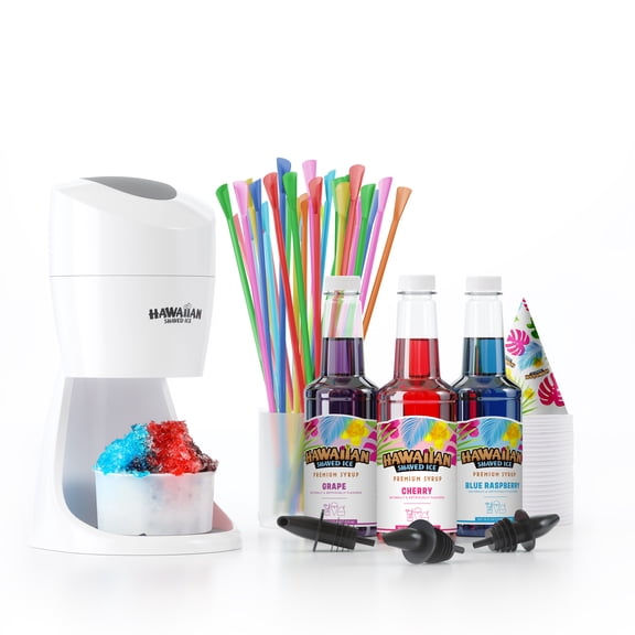 Nostalgia Shaved Ice Machine, Compact Snow Cone Maker with 2 Reusable ...