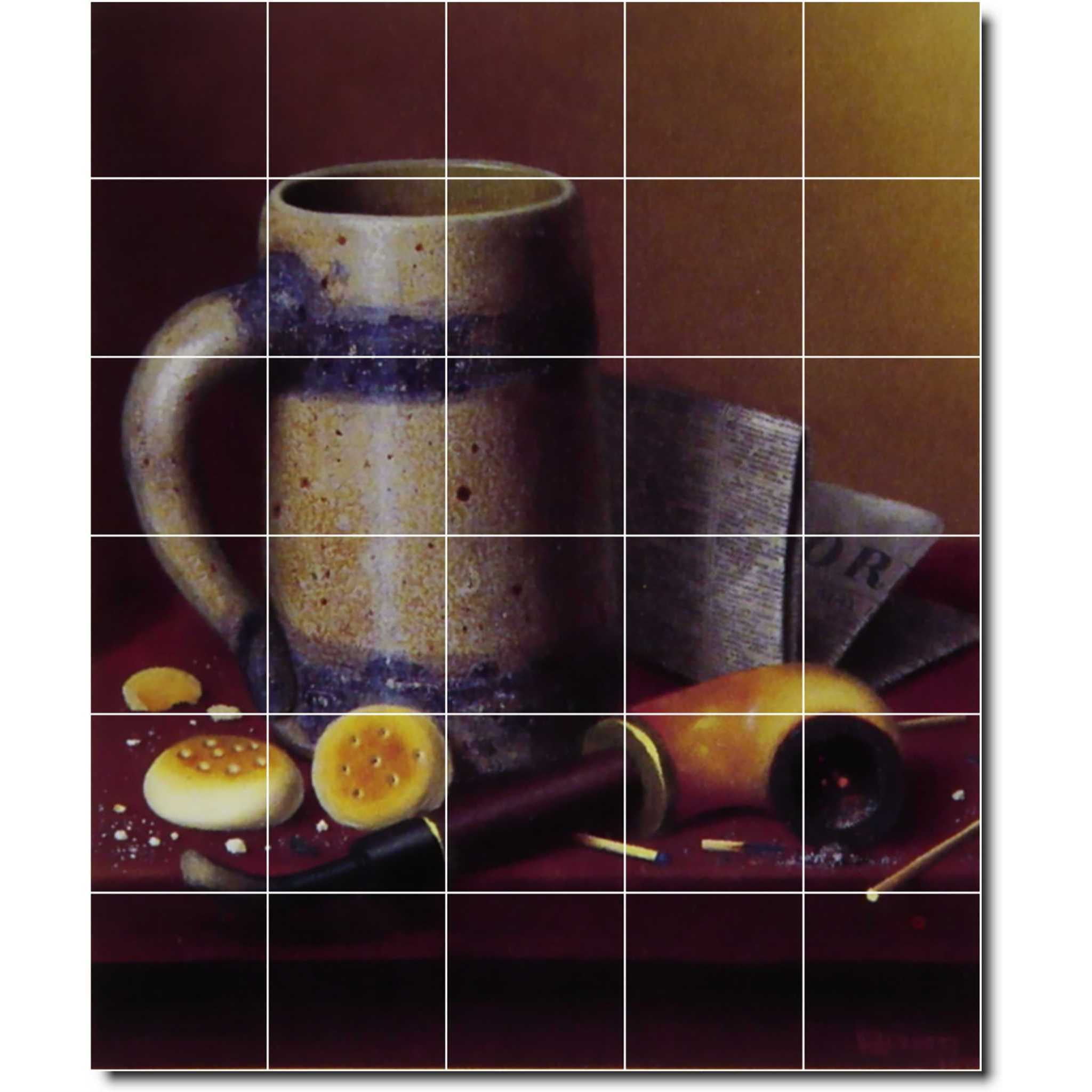 Ceramic Tile Mural-William Harnett Still Life Wall Tile Mural 10. 30" w ...