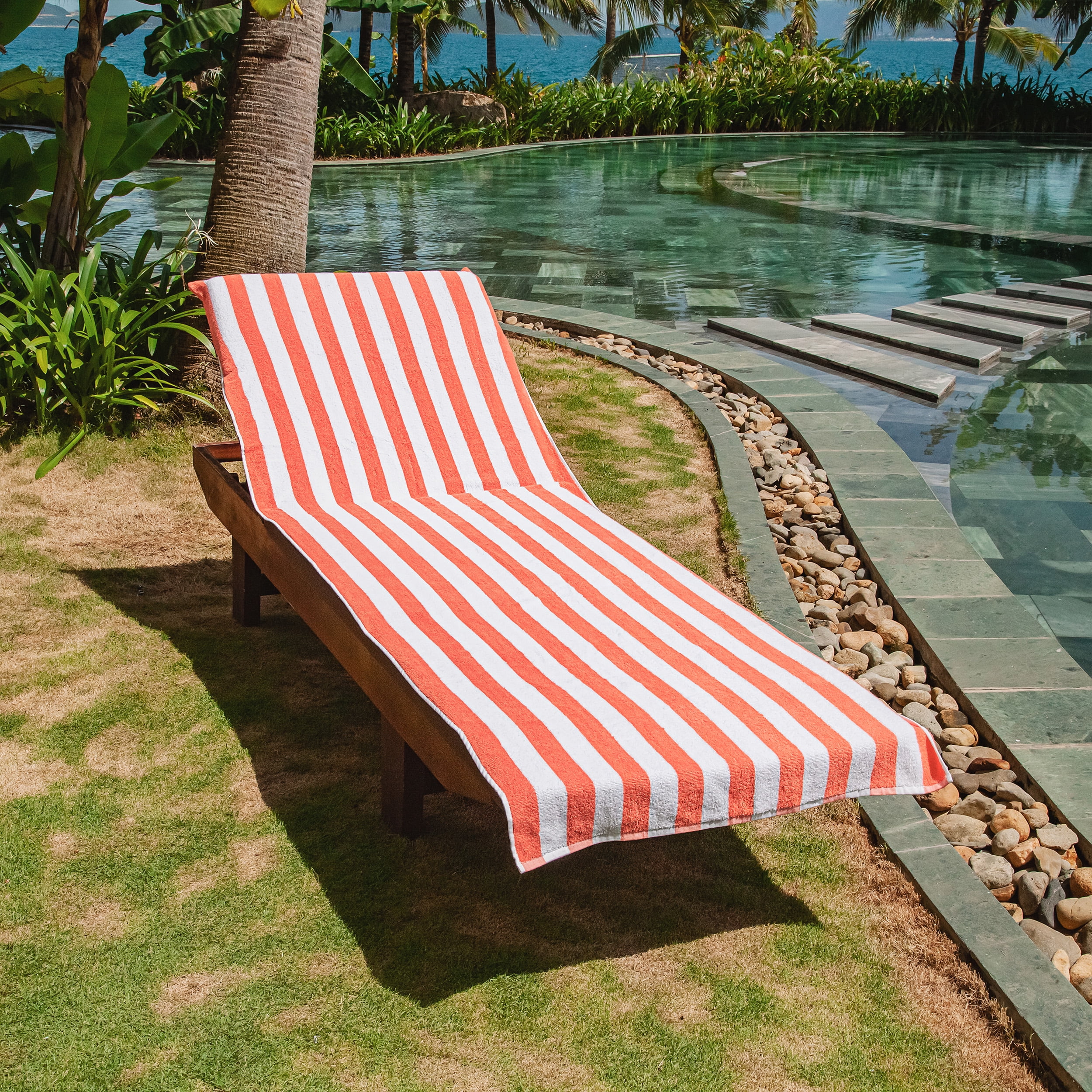 Arkwright California Cabana Chaise Lounge Covers - 100% Cotton Terry ...