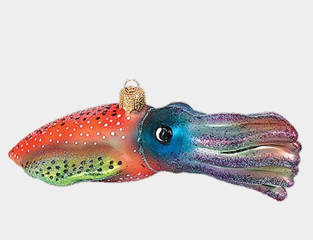 Multicolor Squid Polish Blown Glass Christmas Ornament Ocean Life ...