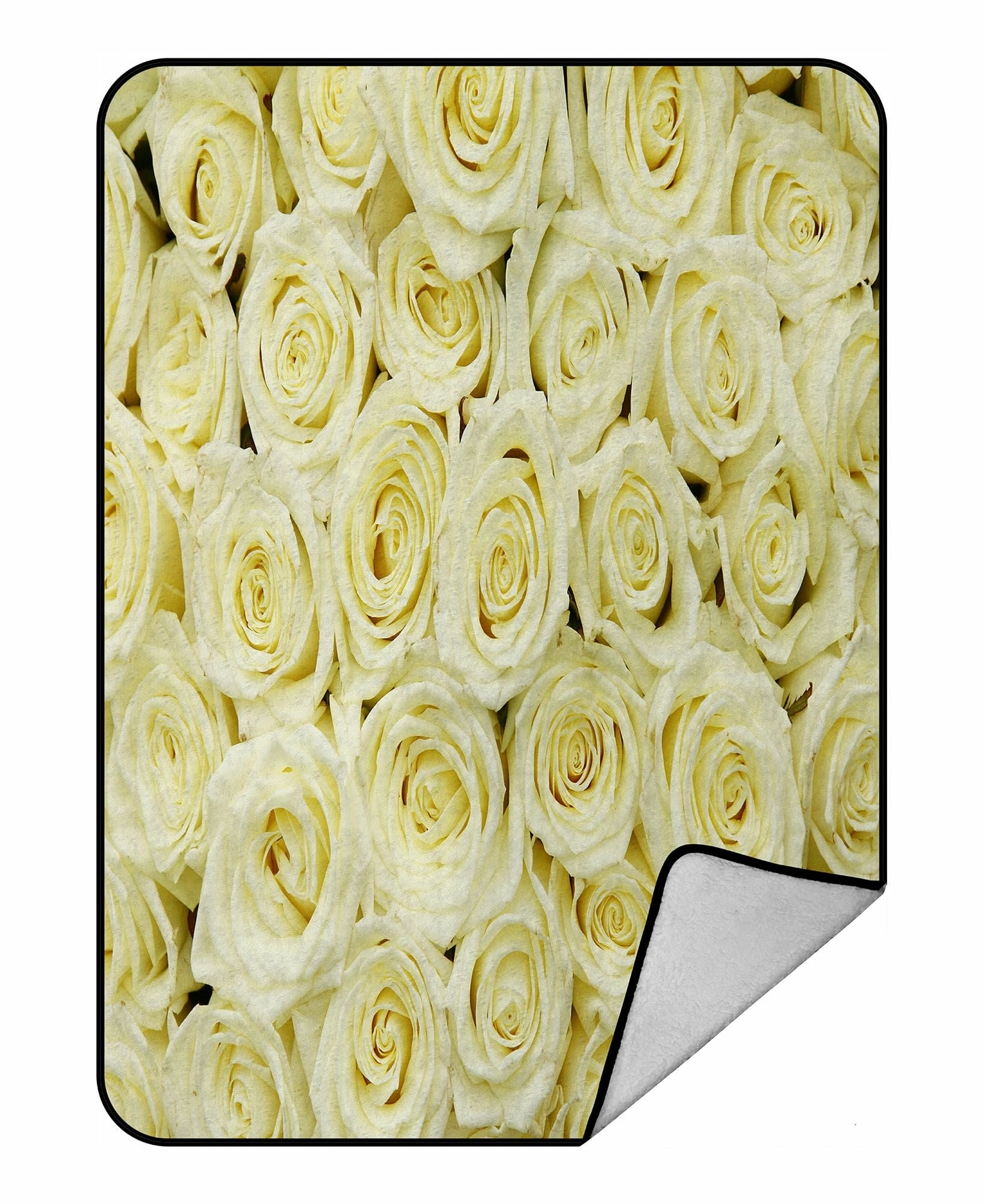 ABPHQTO Huge Bouquet White Roses Fleece Blanket Fleece Back Throw ...