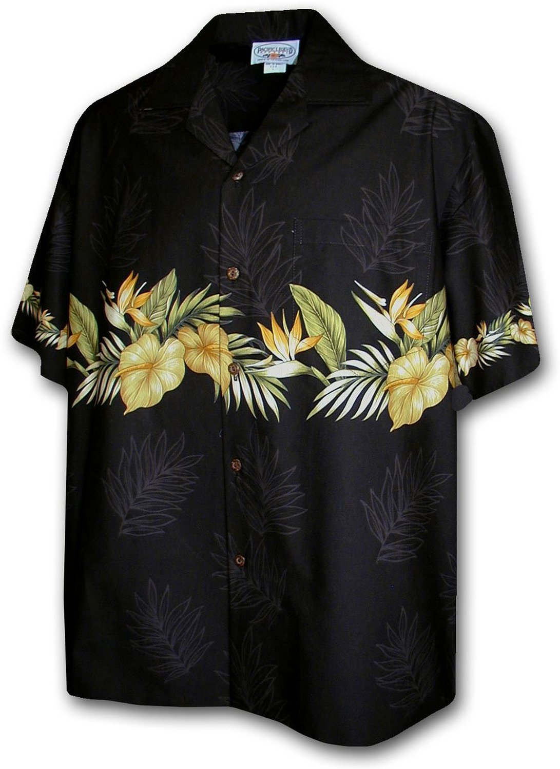 Pacific Legend's Tropical Golden Flower Stripe - Black - Walmart.com