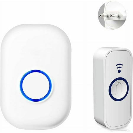 Patented Design, Classic White Wireless Doorbell, Long Range Wireless ...