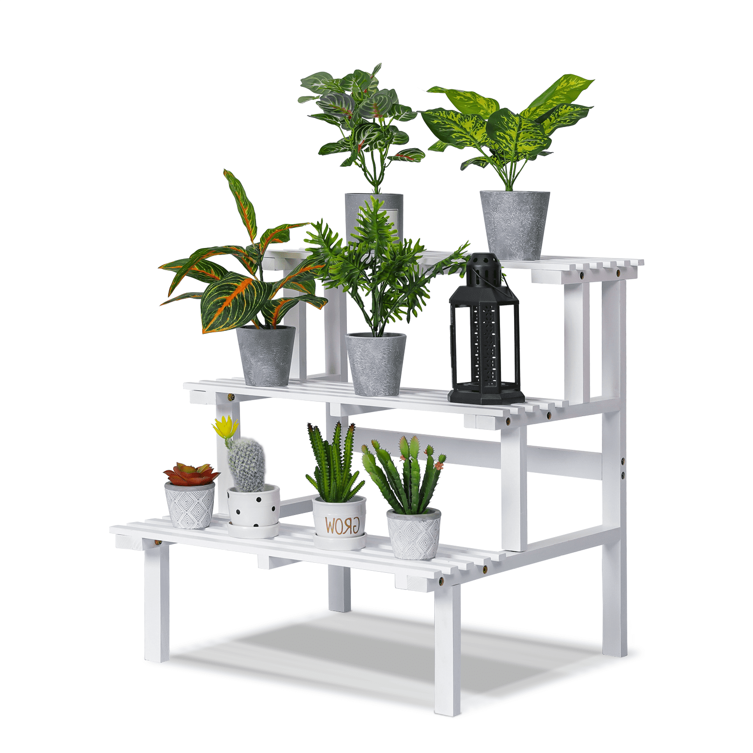 Magshion Wood 3 Tiers Plant Stand, Flower Storage Rack, Display Shelf ...