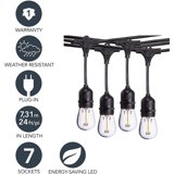 Sterno Home Edison Bulb Patio Outside LED String Lights, Vintage-Style ...