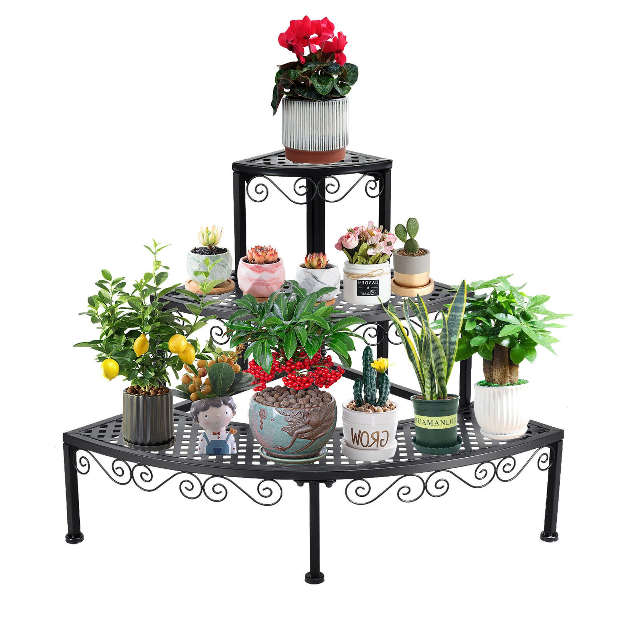 Click here for Gymax 3 Tier Corner Metal Flower Pot Pots Rack Pla... prices