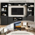 4-Piece Oversized Media Storage Cabinet, Modern Multi-Function ...