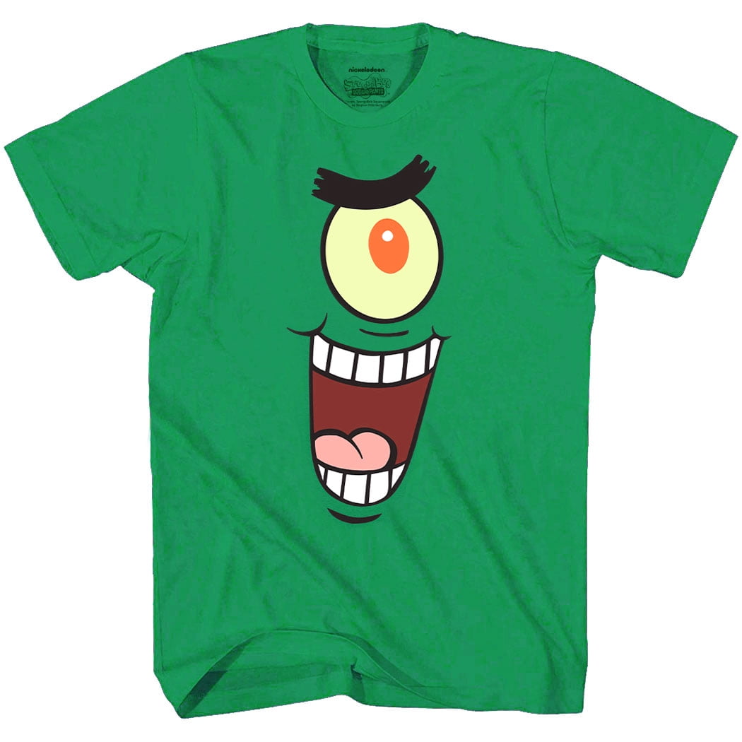Spongebob Squarepants Plankton Sinister Face T-Shirt - Walmart.com