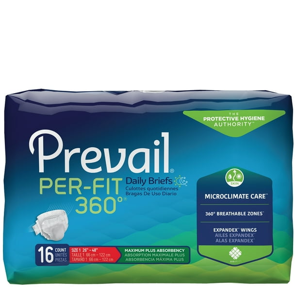 Prevail Per-Fit 360 Incontinence Brief M Winged, PFNG-012, Maximum Plus ...
