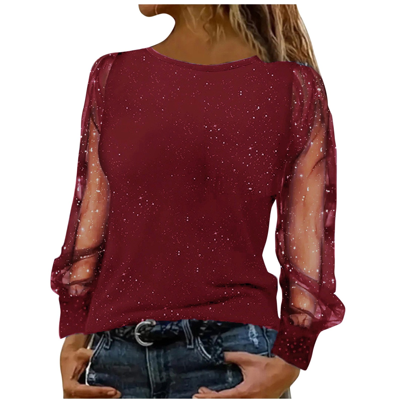 Click here for Aherbiu Tops For Women Trendy Long Sleeve Crewneck... prices