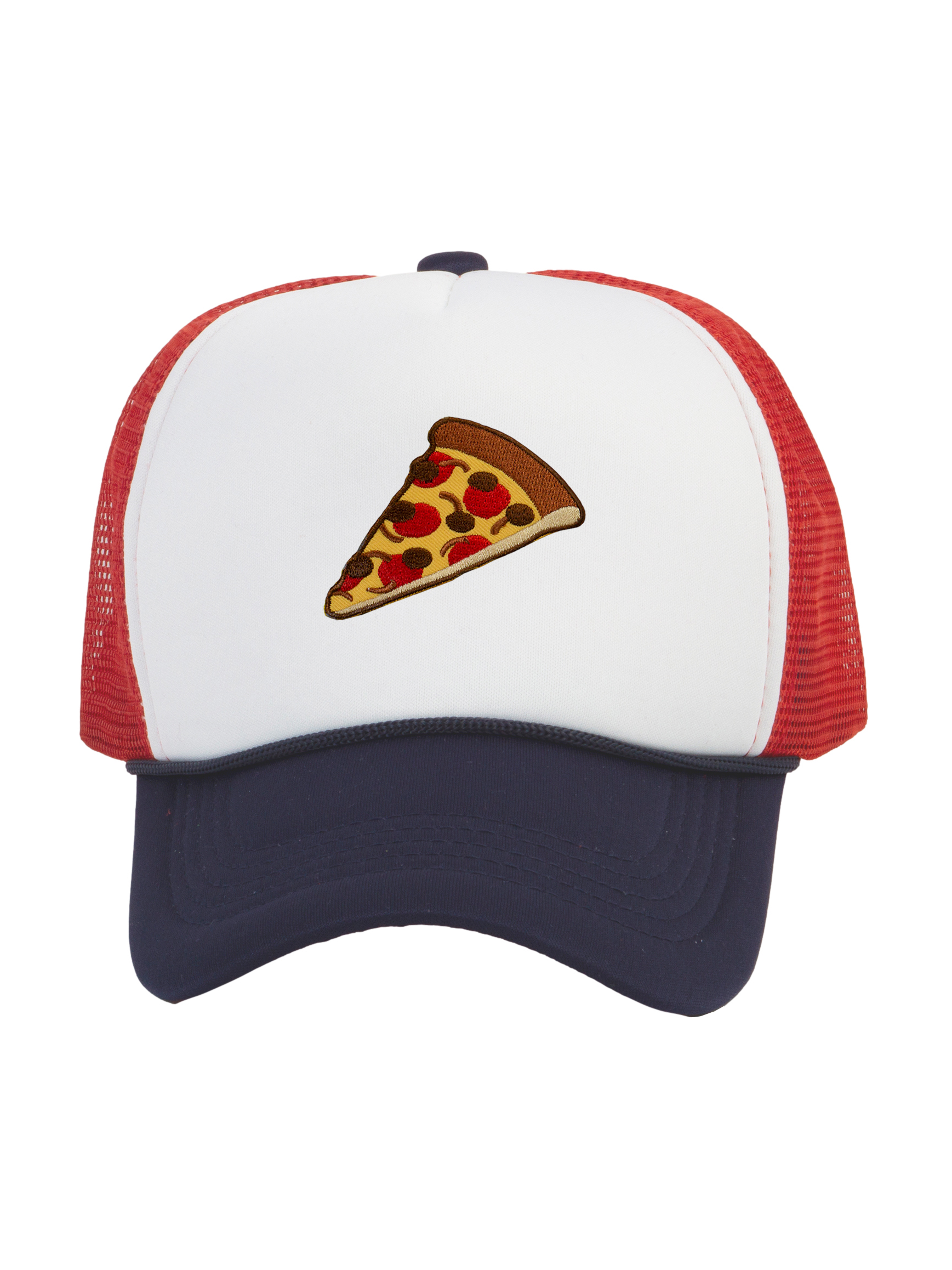 Adult Men's Pepperoni Pizza Slice Rope Foam Trucker Hat, White/Red/Navy ...