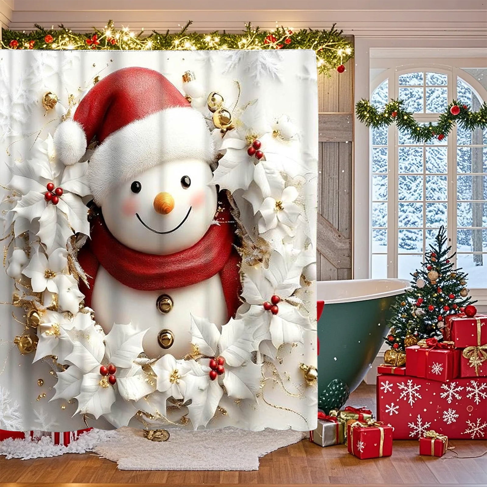 Click here for Unbranded 3d Christmas Themed Shower Curtain Water... prices
