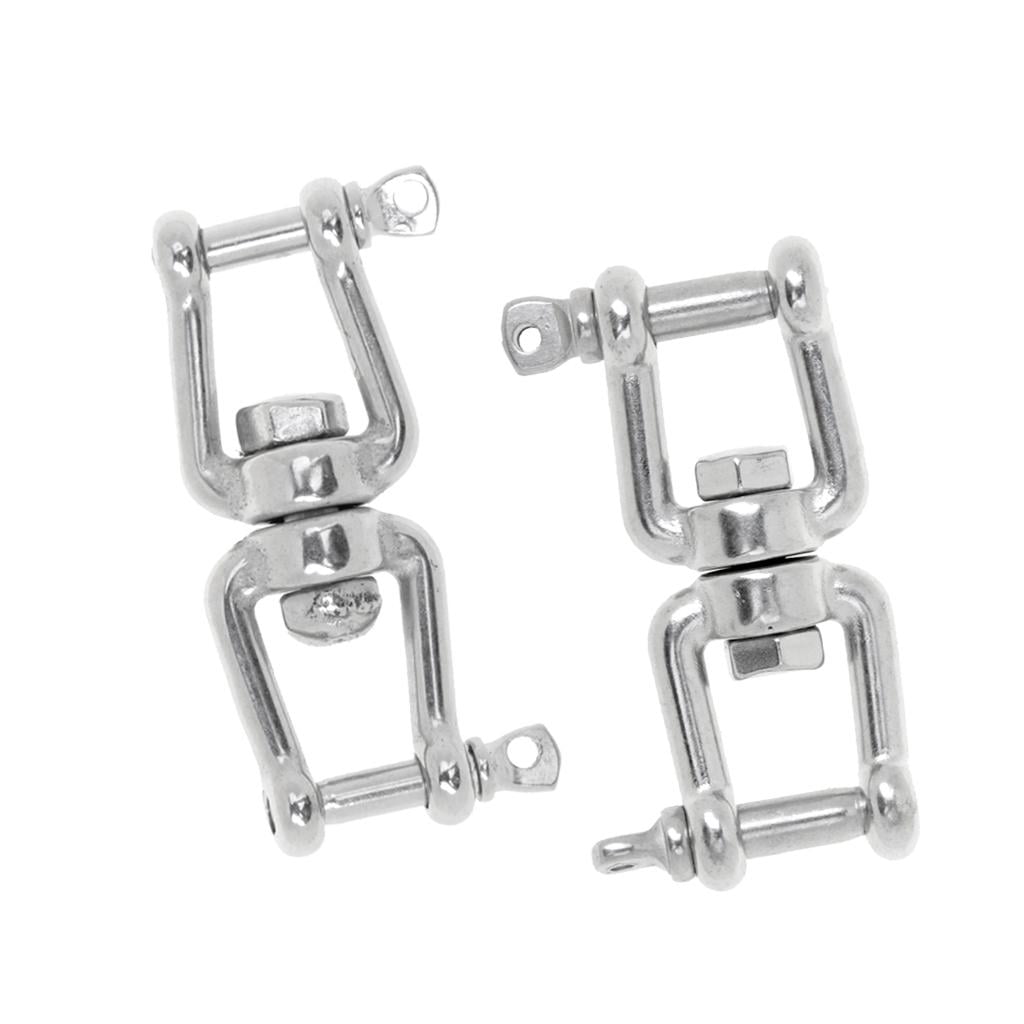 2 Pieces M5 M6 304 Stainless Steel Hardware Anchor Chain Double Shackle ...