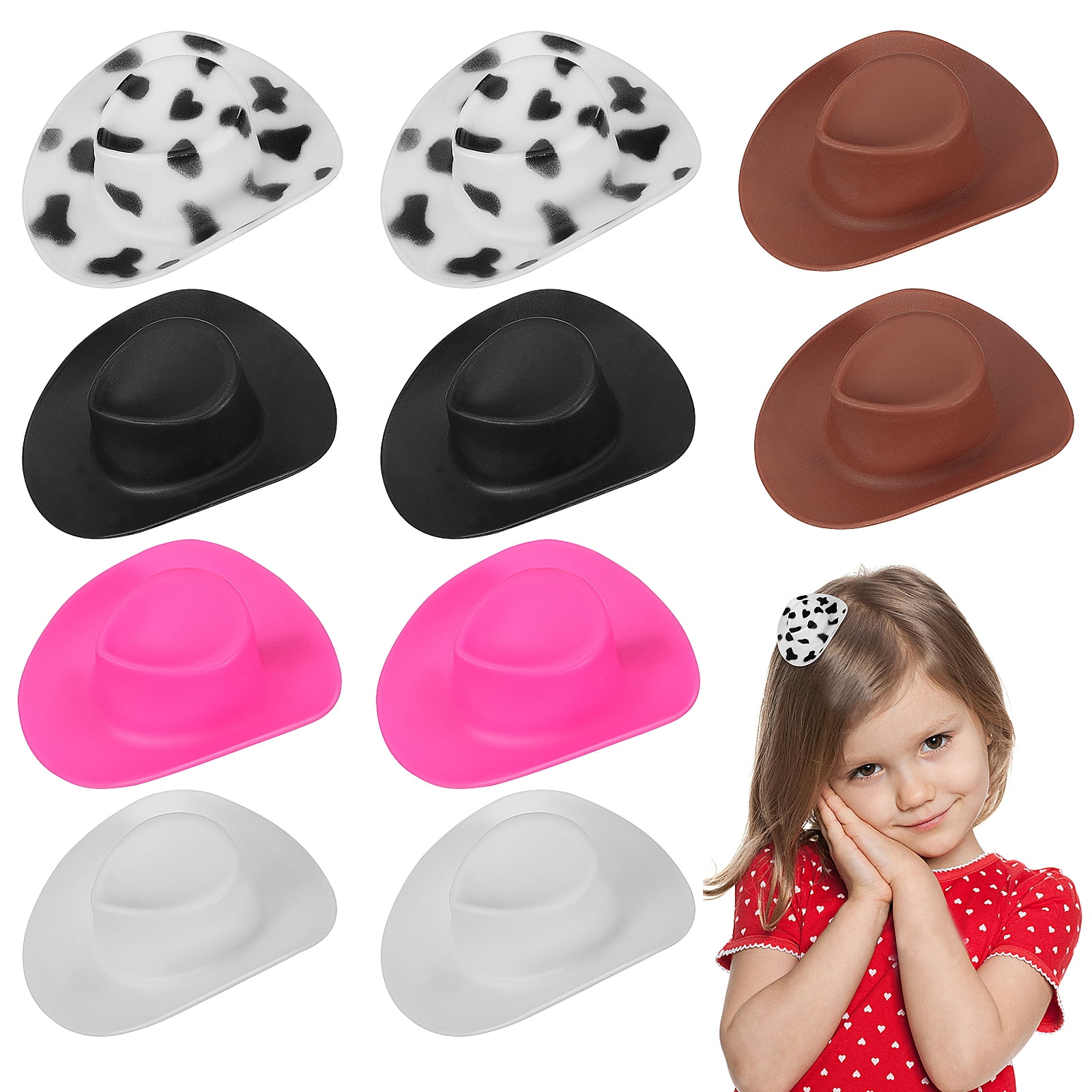 Click here for Kakowely 10 Pcs Mini Cowgirl Hat Hair Clips Small... prices
