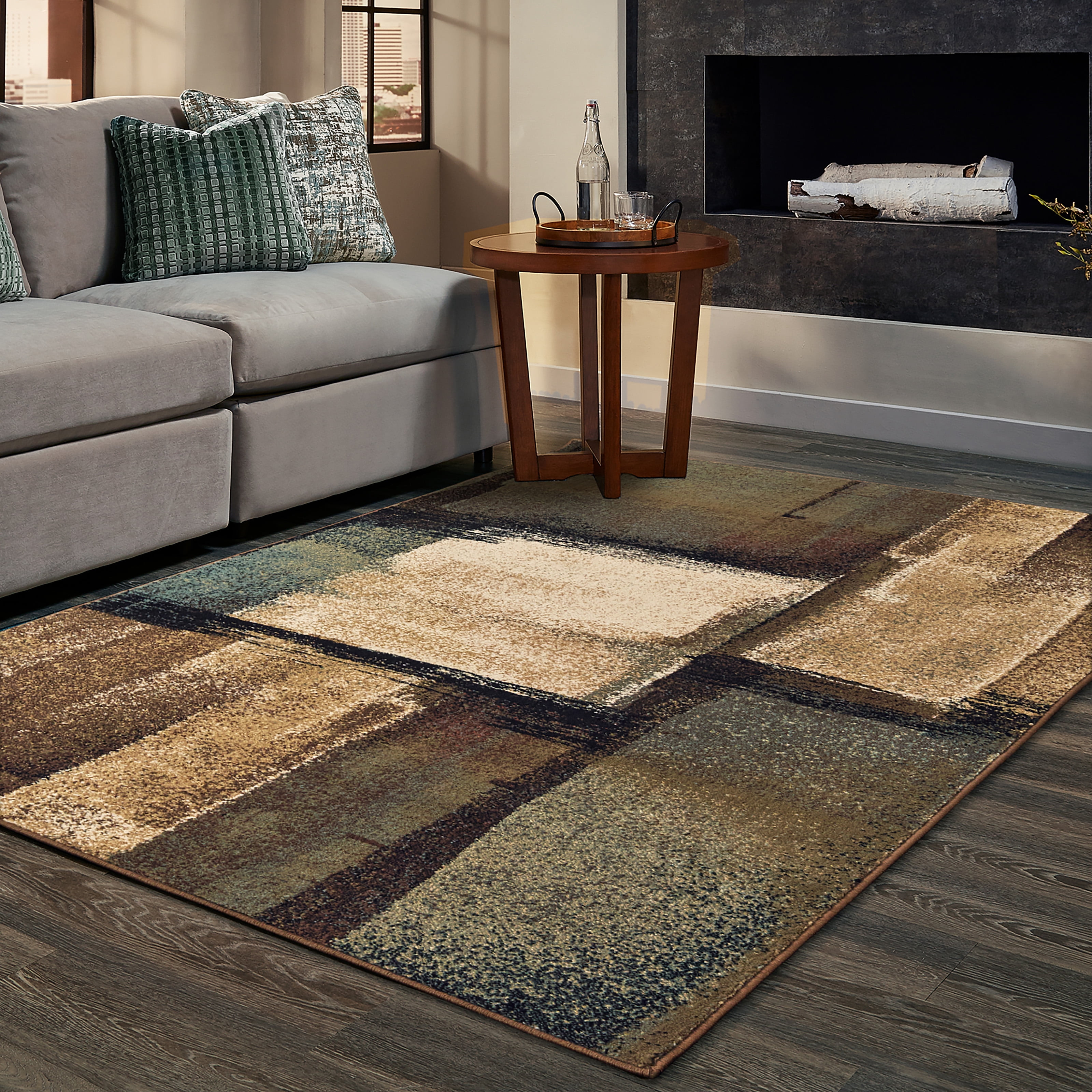 Avalon Home Lennox Distressed Abstract Geometric Area Rug or Runner ...