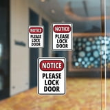 Portrait Round Plus Notice Please Lock Door Wall or Door Sign | Health ...
