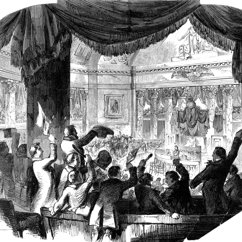 U.S. Congress: House, 1856. /Nnortherners In The House Gallery Cheer ...
