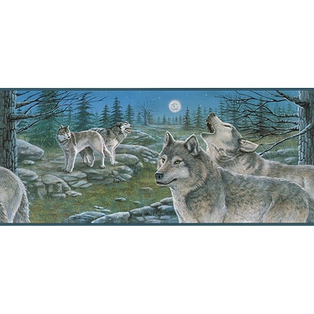 Scenic Wolves Wallpaper Border - Walmart.com