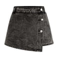 Dpytoraw Girls Denim Skort, Button Front Wash for Summer Black Size 14 ...